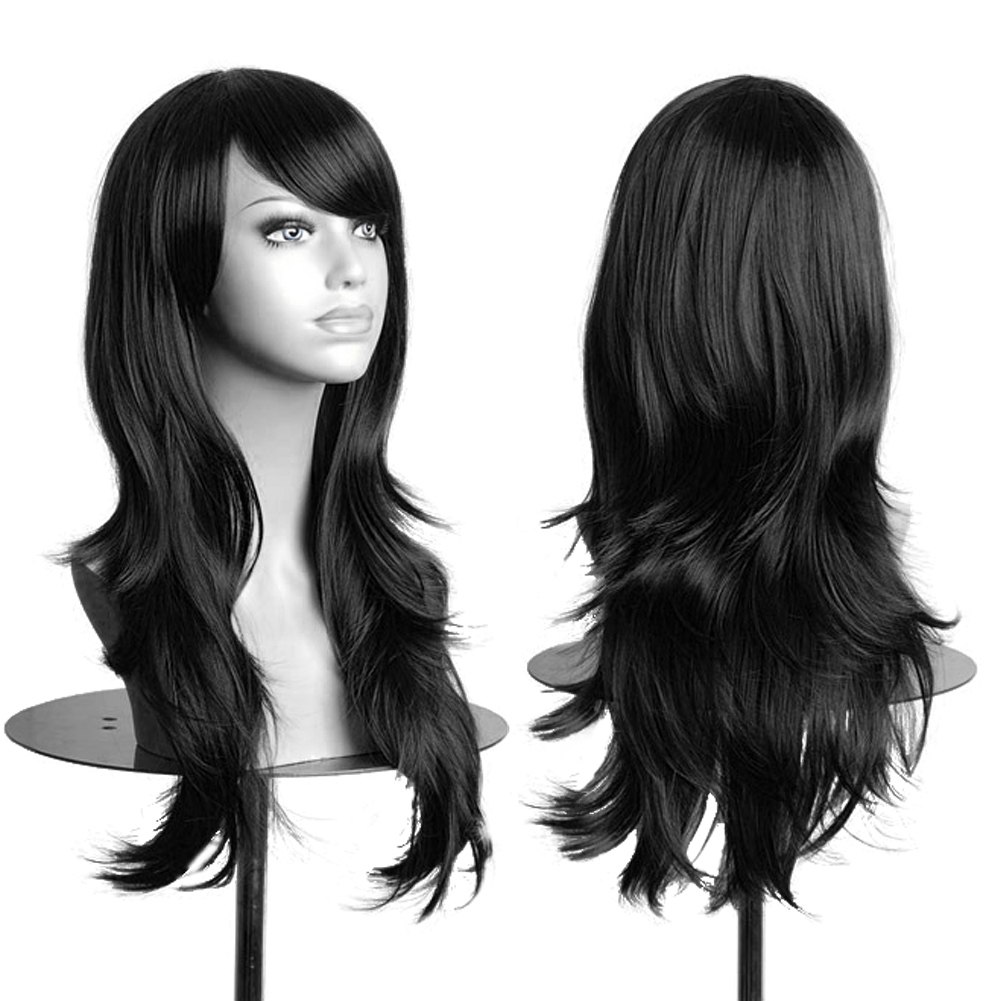 Women Long Hair Wig Curly Wavy Synthetic Anime Cosplay Party Sexy Full