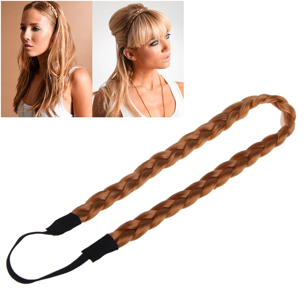 Synthetic Braided Braids Plaited Plait Elastic Hair Head Band Headband Hairband Ebay