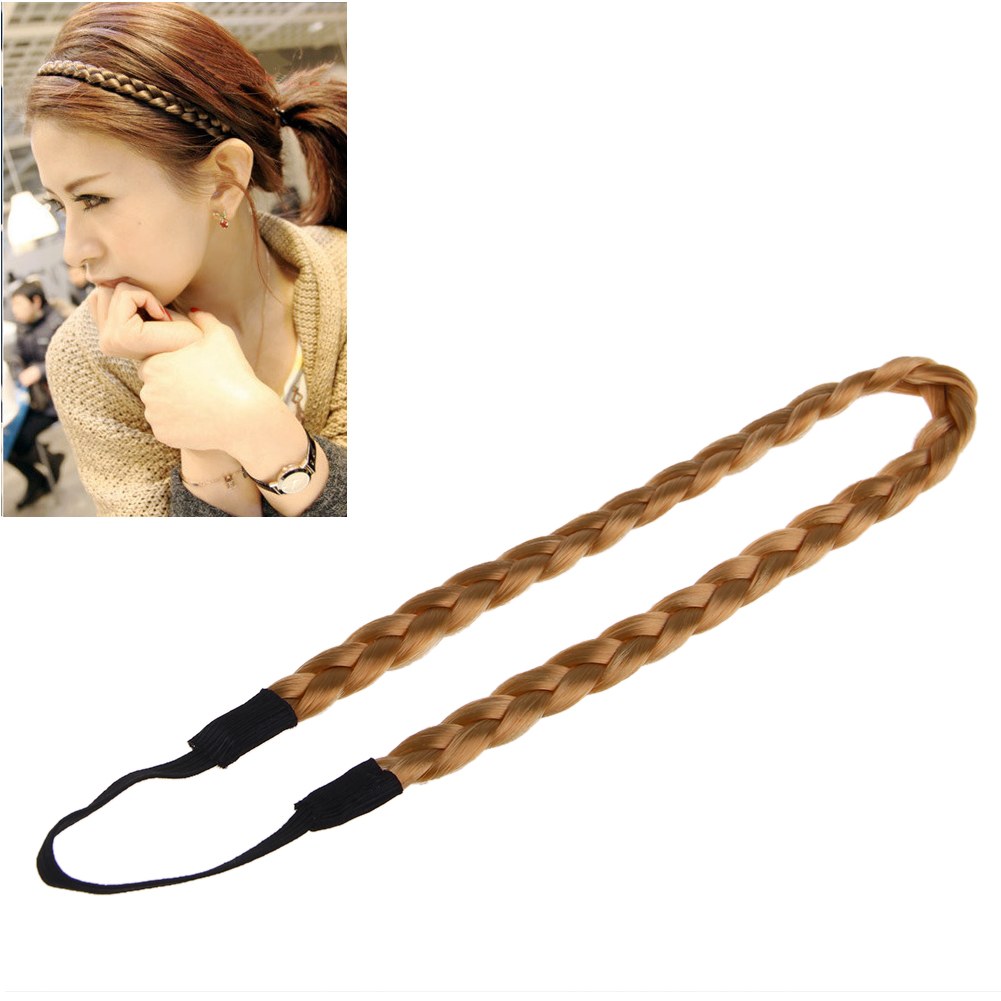Synthetic Braided Braids Plaited Plait Elastic Hair Head Band Headband Hairband Ebay