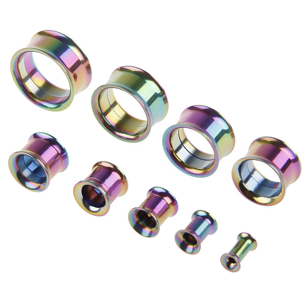 Stainless Steel Punk Flared Ear Plugs Hollow Expander Stretcher Tunnels